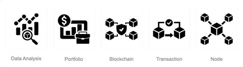 A Set Of Blockchain Icons As Data Analysis Portfolio Blockchain Vector Art At Vecteezy