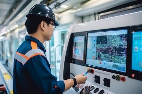 Premium Ai Image Engineer Using Tablet For Inspection And Analysis Generative Ai