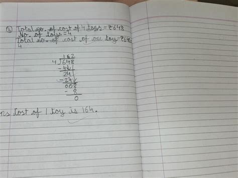 Maths Notebook Work