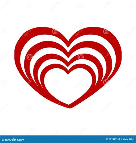 Red Nested Hearts Icon Stock Vector Illustration Of Emotion 307445914