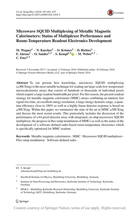 Microwave Squid Multiplexing Of Metallic Magnetic Calorimeters Status Of Multiplexer