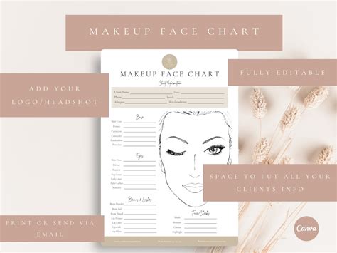Makeup Artist Face Chart Makeup Artist Form Freelance Makeup Form