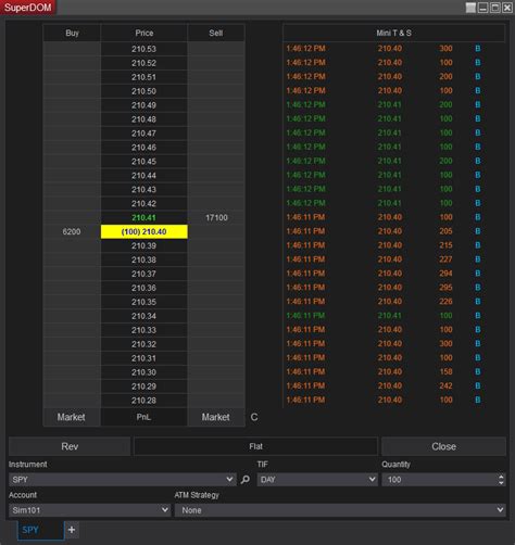 Mini Time And Sales Superdom Column Ninjatrader Ecosystem