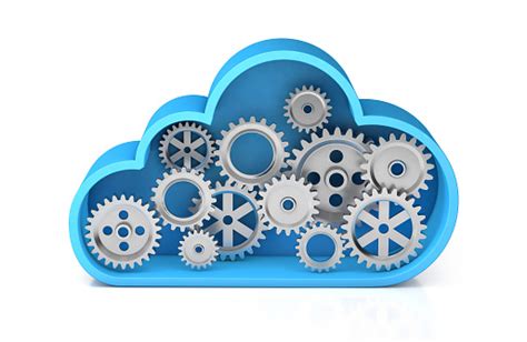 기어가 있는 클라우드 스토리지 서버에서 기술 작업 흰색 배경에 격리 3d 렌더 0명에 대한 스톡 사진 및 기타 이미지 0명 공유 개념 디지털 생성 이미지 Istock