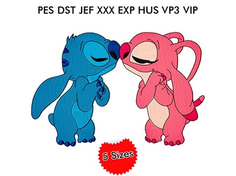 Stitch And Angel Kiss Machine Embroidery Design Embroidery Patterns
