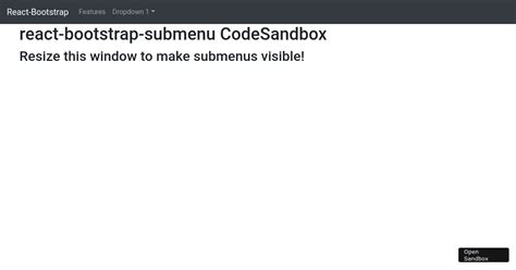 React Bootstrap Submenu Forked Codesandbox