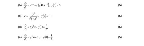 Solved Solve The Following Initial Value Problems Ivp And