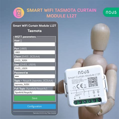 Nous Tasmota Wifi Connected Module Pre Installed Roller Shutter