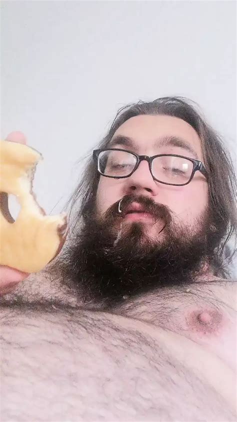 Fat Gainer Talks About Getting Fatter Eats Donuts And Cums On His Final Donut And Eats It