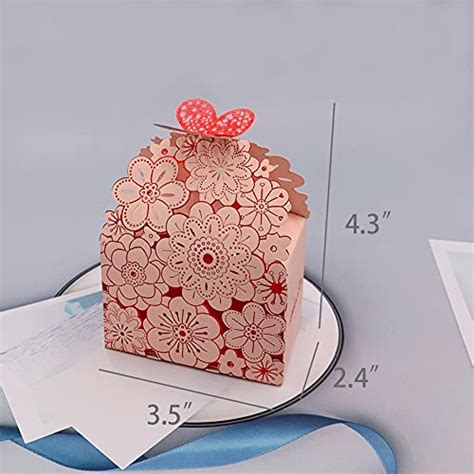 Party Favor Boxes Flower Butterfly Candy Boxes Laser Cut Candy Boxes Pink T Boxes For Wedding