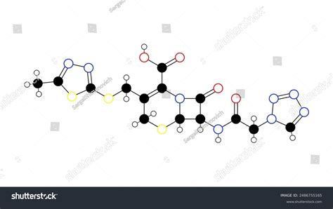 Cefazolin Molecule Structural Chemical Formula Ball And Stick Stock Illustration 2486755165