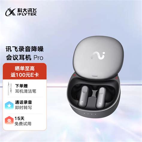 科大讯飞录音降噪会议耳机iflybuds Pro 无线蓝牙耳机 主动降噪 入耳式 超长续航 录音转文字 苹果华为通用【图片 价格 品牌 评论】 京东