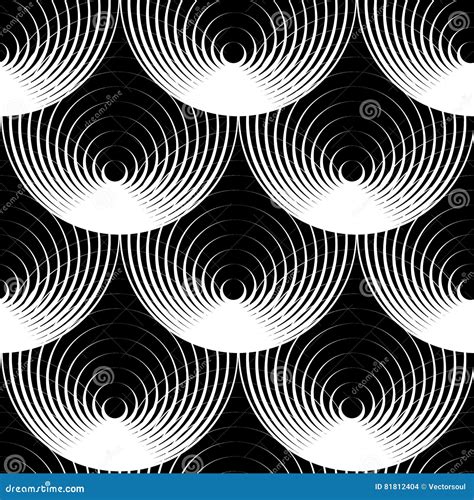 Geometric Seamless Pattern With Concentric Circles Rings Stock Vector Illustration Of