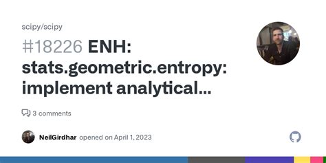 ENH Stats Geometric Entropy Implement Analytical Formula Issue Scipy Scipy GitHub