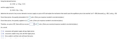 Solved Using The Demand Function Q P Ps Chegg