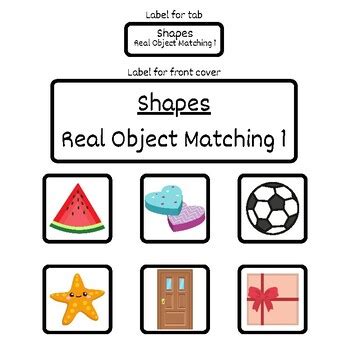 SHAPES File Folder Activities Matching Real World Objects Pre K K SPED