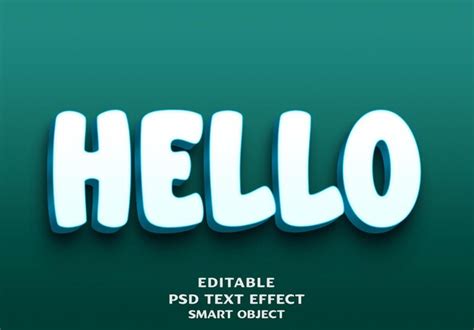 Premium Psd Hello 3d Text Effect Design