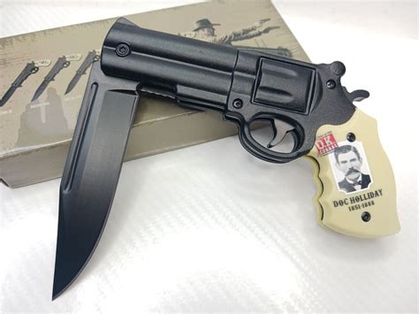 Doc Holiday Spring Assisted Western Revolver Pistol Gun Pock