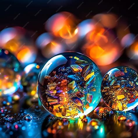 Premium Photo Trendy Abstract With Crystal Galaxy Marbles Realistic