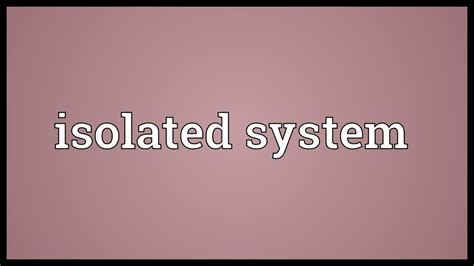 Isolate Meaning
