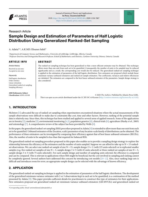 Pdf Sample Design And Estimation Of Parameters Of Half Logistic Distribution Using Generalized