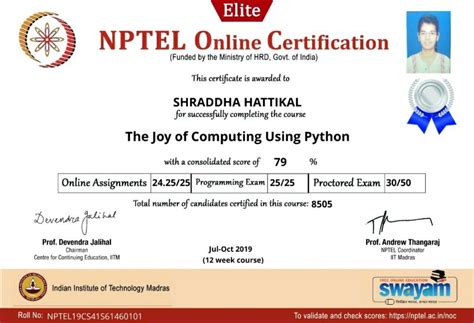shraddha hattikal on linkedin nptel pythonprogramming 10 comments