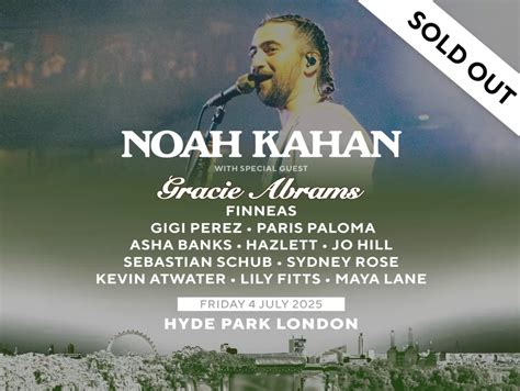 Noah Kahan Bst Hyde Park Preview Erazer