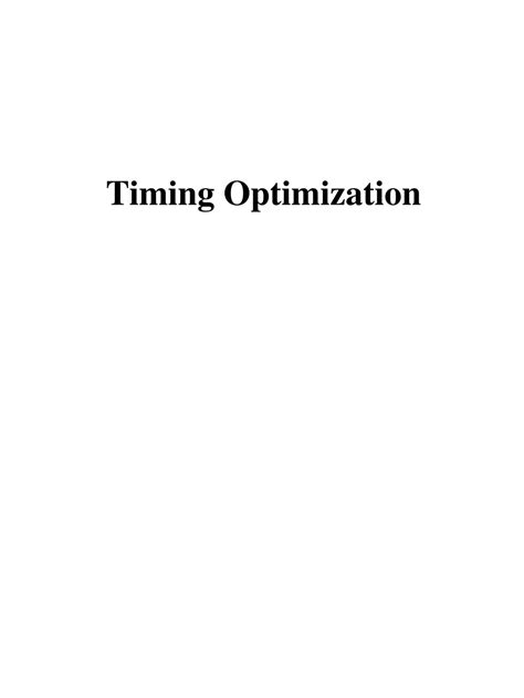 PPT Timing Optimization PowerPoint Presentation Free Download ID