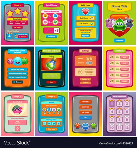 Interface Game Design Royalty Free Vector Image