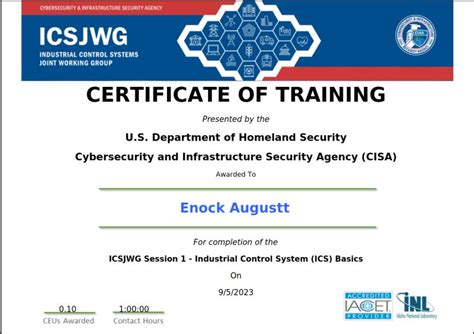 Enock Augustt On Linkedin Ics Cisa Cybersecurity