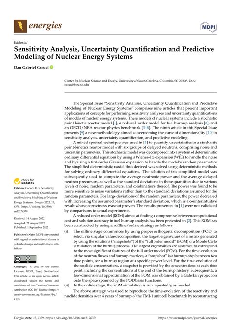 PDF Sensitivity Analysis Uncertainty Quantification And Predictive Modeling Of Nuclear Energy