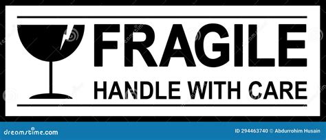 Sticker Fragile Handle With Care Horizontal Red Fragile Warning Label