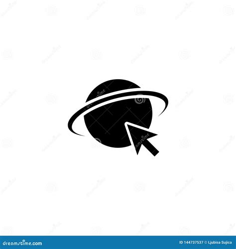 Globe With Arrow Icon In A Flat Style Web Stock Vector Illustration Of Online Collection