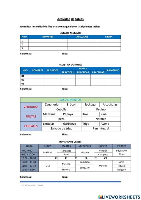 Tablas Excel Creativas