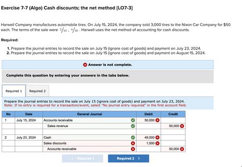 Solved Exercise 7 7 Algo ﻿cash Discounts The Net Method