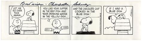Lot Detail Charles Schulz Hand Drawn Peanuts Comic Strip From 1986 Charlie Brown