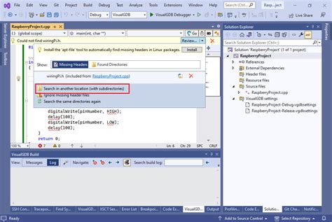 Using Wiringpi Library With Raspberry Pi Cross Compiler Visualgdb Tutorials
