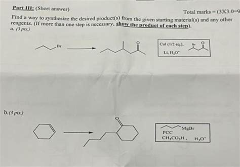Solved Part III Short Answer Total Marks Find A Way To Chegg