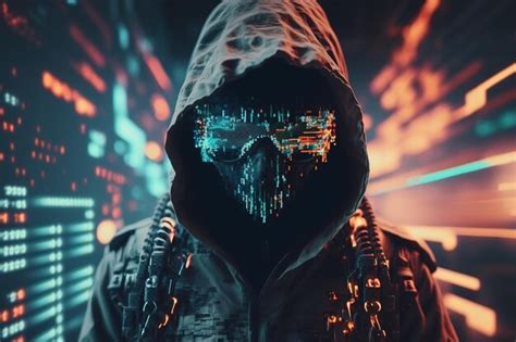 Premium Ai Image Cyber War Hacker In Abstract Hologram Futuristic Hacker Cyberpunk Anonymous