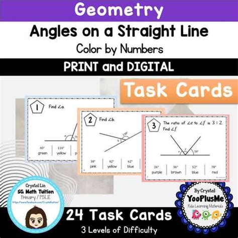 Geometry Angles On Straight Line Color By Code Activity By Yooplusme
