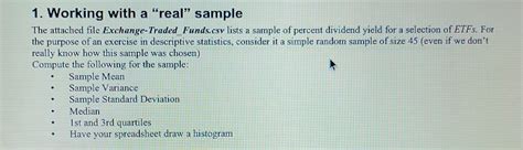 solved 1 working with a real sample the attached file