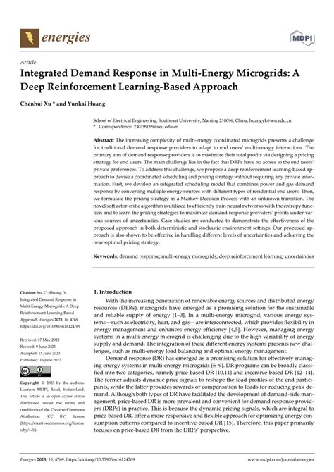 Pdf Integrated Demand Response In Multi Energy Microgrids A Deep