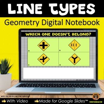 Types Of Lines Geometry Digital Notebook For Google Slides TPT