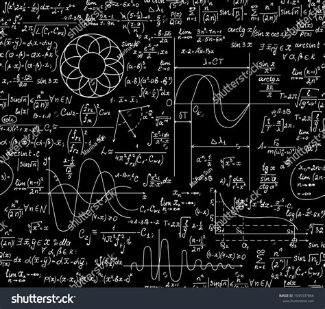 Physical Vector Seamless Background Handwritten Formulas Stock Vector Royalty Free