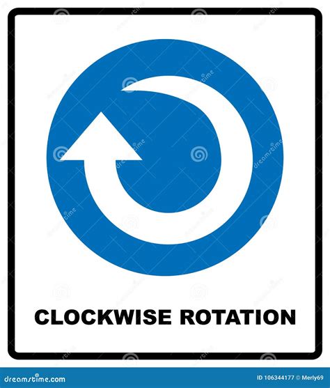 Clockwise Rotation Arrow Icon Blue Mandatory Symbol Vector Illustration Isolated On White