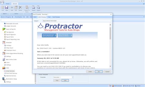 Shop Management Protractor Software