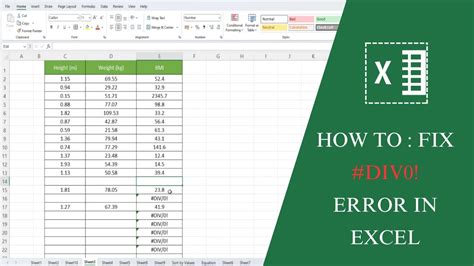 How To Fix Div0 Error In Excel Youtube
