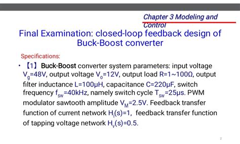 Solved Buck Boost Converter System Parameters Input Chegg Com