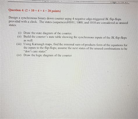 Solved Question 4 21044 20 Points Design A Synchronous