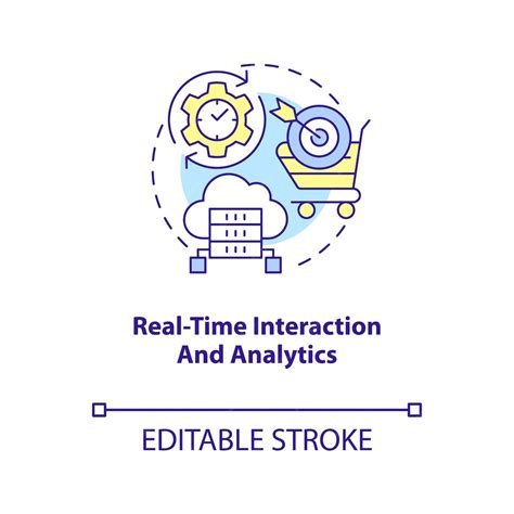 Premium Vector Real Time Interaction And Analytics Concept Icon